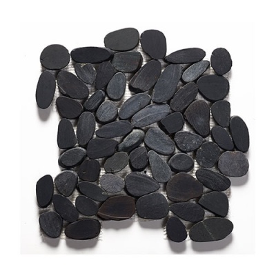 Riverstone Black Flat Cut Pebble Mosaic - Large CPT01 - Superceramic ...