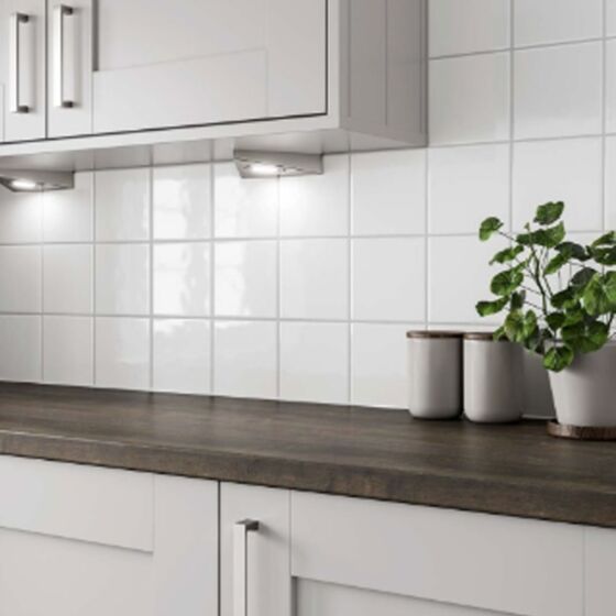 Glossy White Ceramic Wall Tile 150x150mm - Superceramic Tile Shop