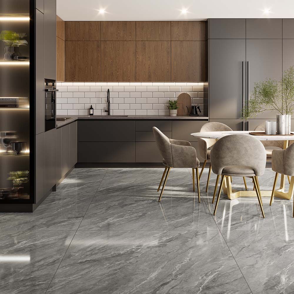 Eros Grey Glazed Porcelain Wall & Floor Tile 1000x1000mm - Superceramic ...