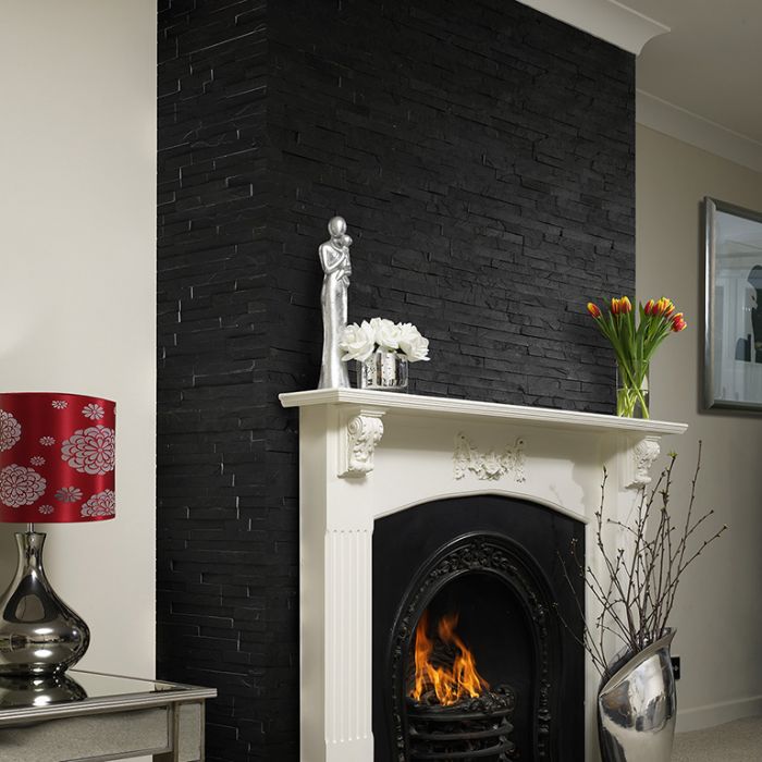 Black Split Face Slate Cladding 100x360mm - Superceramic Tile Shop