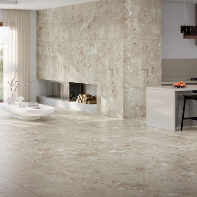 Amaya Terrazzo Natural Matt Porcelain Wall & Floor Tile 900x900mm ...